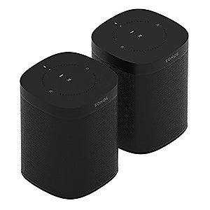 Sonos Two Room Set with All-New One - Smart Speaker with Alexa Voice Control Built-in. Compact Size with Incredible Sound for Any Room. (Black)