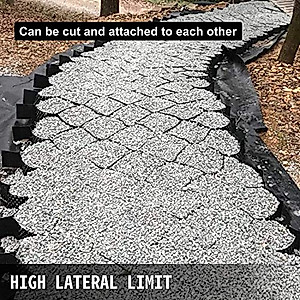 tonchean Geo Grid, 9.8x16.4 ft Ground Grid, 4 Inch Thick Geo Cell Grid, 1800 LBS Per Sq Strength Gravel Ground Grid for Slope Driveways, Garden