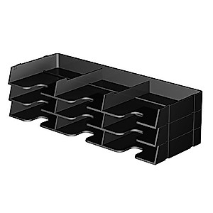 Spectrum Noir 6PC Universal Ink Pad Storage Unit Tray Stackable and Customisable Holder & Organiser, Black Pack of 6