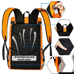 FORICH Soft Cooler Backpack Insulated Waterproof Cooler Bag Leak Proof Portable Small Backpacks to Work Lunch Travel Beach Camping Hiking Picnic Fishing Beer for Men Women (Orange)