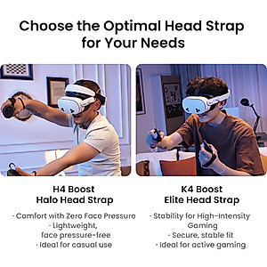 KIWI design H4 Boost Comfort Battery Head Strap Accessories for Meta/Oculus Quest 3/Quest 3s, Dual Fast Charge The VR Headset and Battery Strap in 2.5h, Halo Head Strap Reduce Facial Pressure