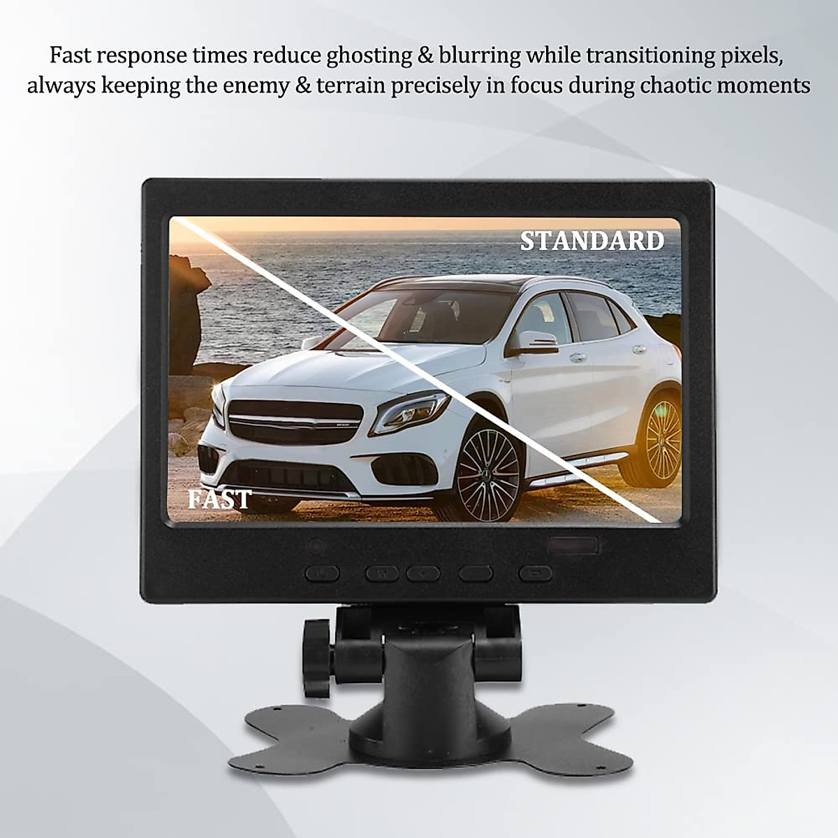 Wendry 7 Inch Monitor,1080P HDMI Computer Monitor,16:9 LED Backlight Display for,Portable VGA AV HDMI Computer Screen with Stand for Car Display, CCTV, LCD Full HD Monitor