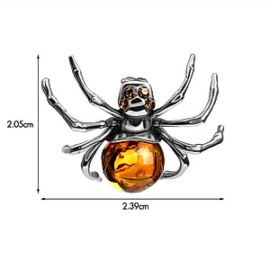 Ian and Valeri Co. Amber Sterling Silver Spider Pendant