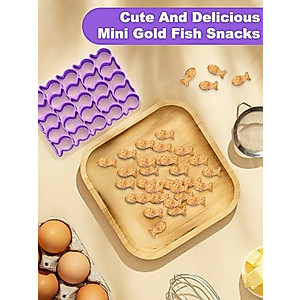 Palksky Gold Fish Crackers Cookie Cutter, 25Pcs Mini Fish Biscuit Cutter, Gold Fish Cutter for Crackers, Plastic Tiny Treats Baking Mold For Fish Shaped Foods