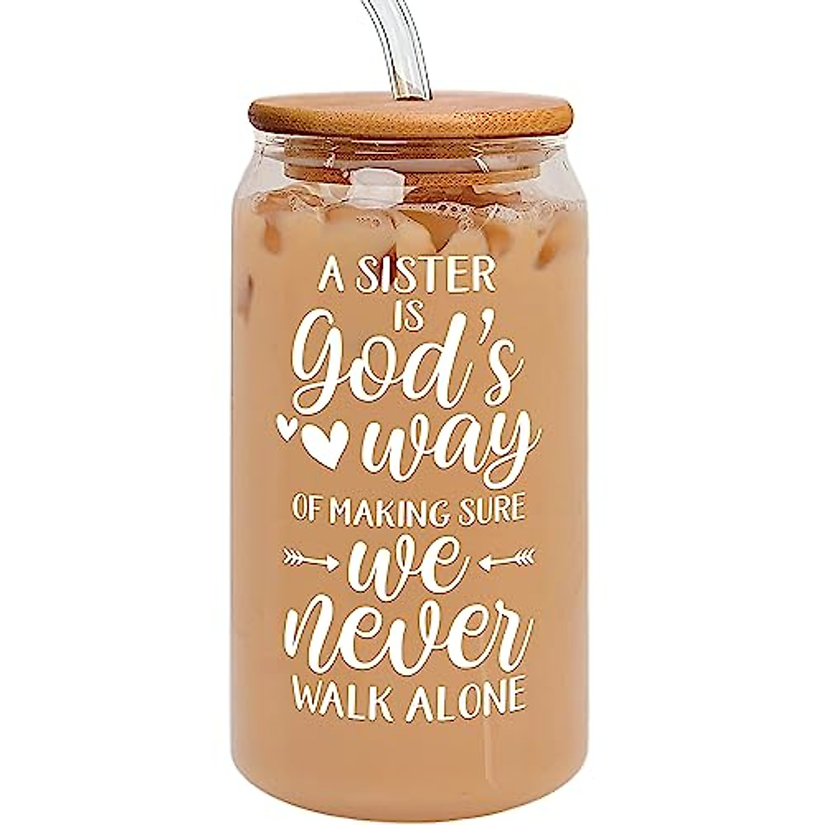 Sister Gifts from Sister - Gifts for Sister, Sister Gifts for Women - Sister Birthday Gift Ideas, Birthday Gifts for Sister, Sister Birthday Gifts from Sister - Big Sister Gift - Can Glass for Sister