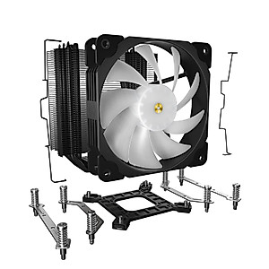 Vetroo V5 CPU Air Cooler with 5 Heat Pipes 120mm FDB PWM Processor Cooler for Intel LGA 1700/1200/115X AMD AM5/AM4 w/Addressable RGB Lights Sync (V5, Black)