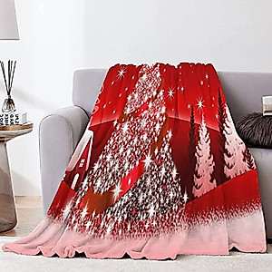 Christmas Blanket Super Soft Throw Blanket, Light Weight Plush Christmas Tree Blankets Living Room Sofa Beding for Kids Adults for All Season 50"X60", Throw Blanket Warm Fuzzy Plush Blanket