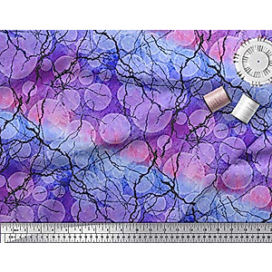 Soimoi Cotton Canvas Fabric Lemon Slice & Texture Decor Fabric Printed Yard 42 Inch Wide