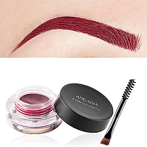 MAEPEOR 12 Colors Eyebrow Pomade Full-pigmented Long Lasting Waterproof Eyebrow Cream Gel Filling & Shaping Tinted Eyebrows Enhancers with Brush for Daily or Cosplay (09 Wine)