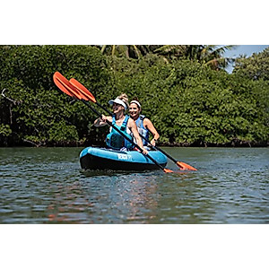 TAHE Beach LP2 Premium Inflatable 2 Person Kayak Complete Package Including Kayak, Seats (2), Paddles (2), Pump and Travel/Storage Bag, Blue (107255)