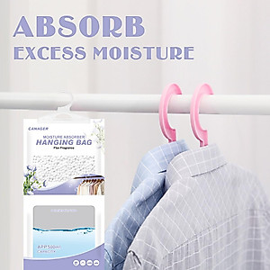 CANAGER Hanging Moisture Absorber, Flax Fragrance Moistureproof Desiccant Hanging Bag，Dehumidifier Bag (8 packs) Hanging Closet Dehumidifier Bags, Moisture Absorb 12.5 oz