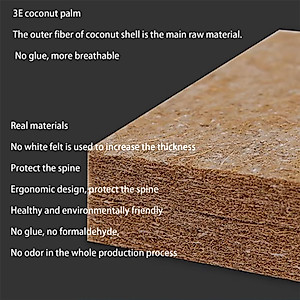 MSSHUANG Tri-fold Coir Mattress 8cm Single Mattress Tatami Mattress has Good air Permeability and is Easy to Store and Move,Ribbon Style,1.35x1.9m