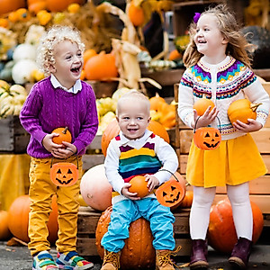 NUOBESTY Halloween Candy Bucket, 8pcs Small Halloween Pumpkin Bucket Trick or Treat Bucket Pail Water Bucket Party Candle Holder |3.35 x 2.17 x 1.77 inches