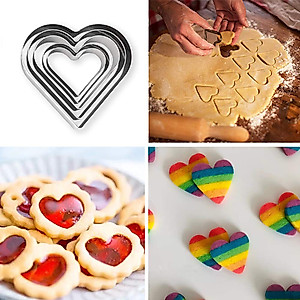 Strone Cookie Cutters, 20 Pcs Cookie Cutters Set Stainless Steel Multi-Size Biscuit Cutters Sandwich Fruit Cutting Shapes Heart, Star, Circle, Flower Metal Molds