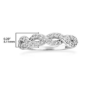 10K White Gold 1/2 Cttw Lab Grown Diamond Twisted Infinity Band Style Ring (G-H Color, SI1-SI2 Clarity) - Size 7