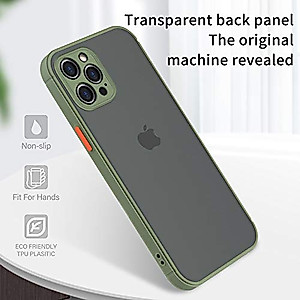 PIGLULOO Phone case Compatible with iPhone 13 Pro Max，Made of TPU+PC Hybrid Material, Anti-Fall and Anti-Collision， Lens Protection，Green Case