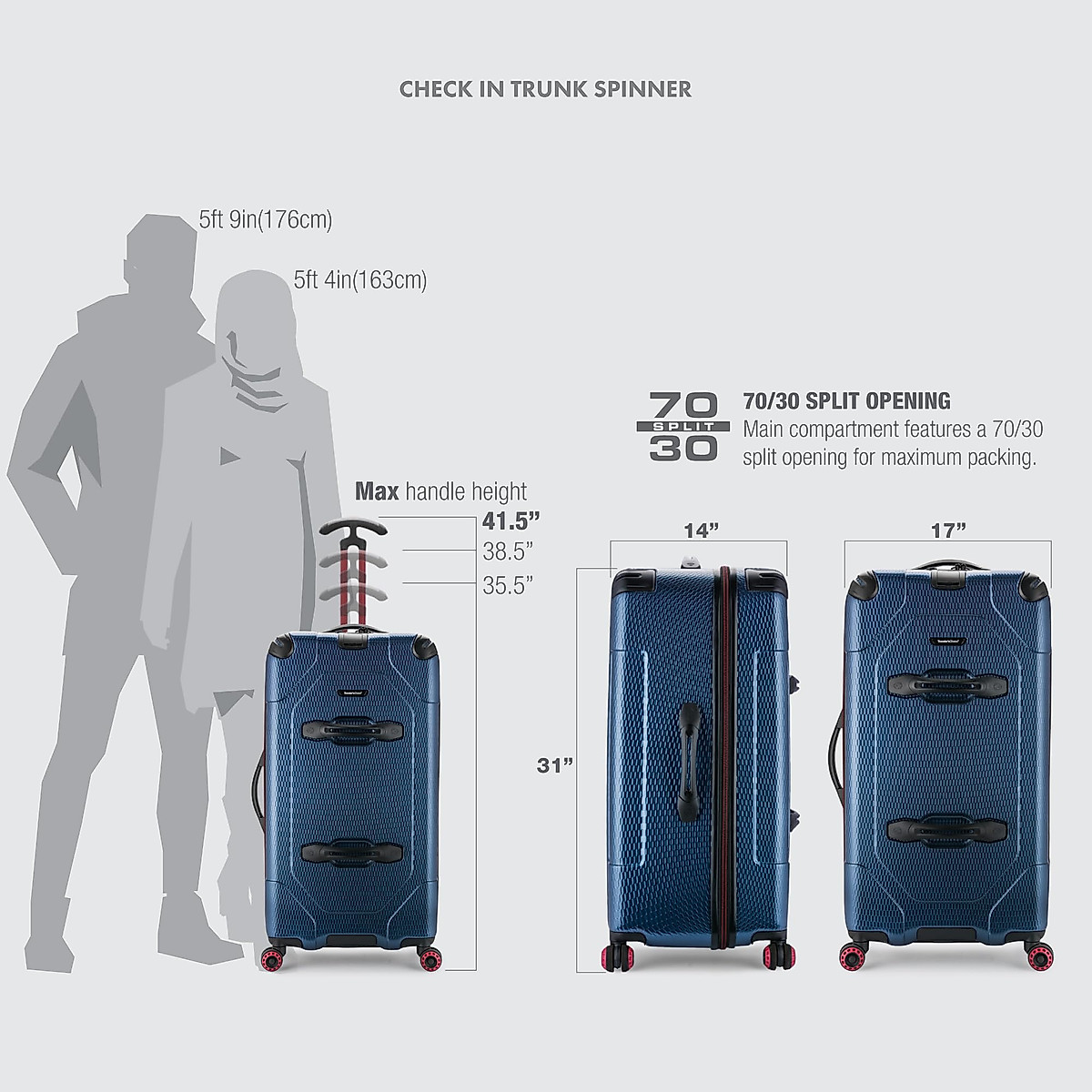 Traveler's Choice Maxporter II 30" Hardside Spinner Trunk Luggage, Dark Green