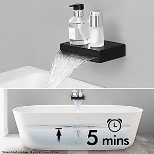 KES Tub and Shower Faucet Set Shower System with 10-Inch Rain Shower Head and Waterfall Tub Faucet Wall Mount Shower Valve and Trim Kit Included Matte Black, XB6240-BK