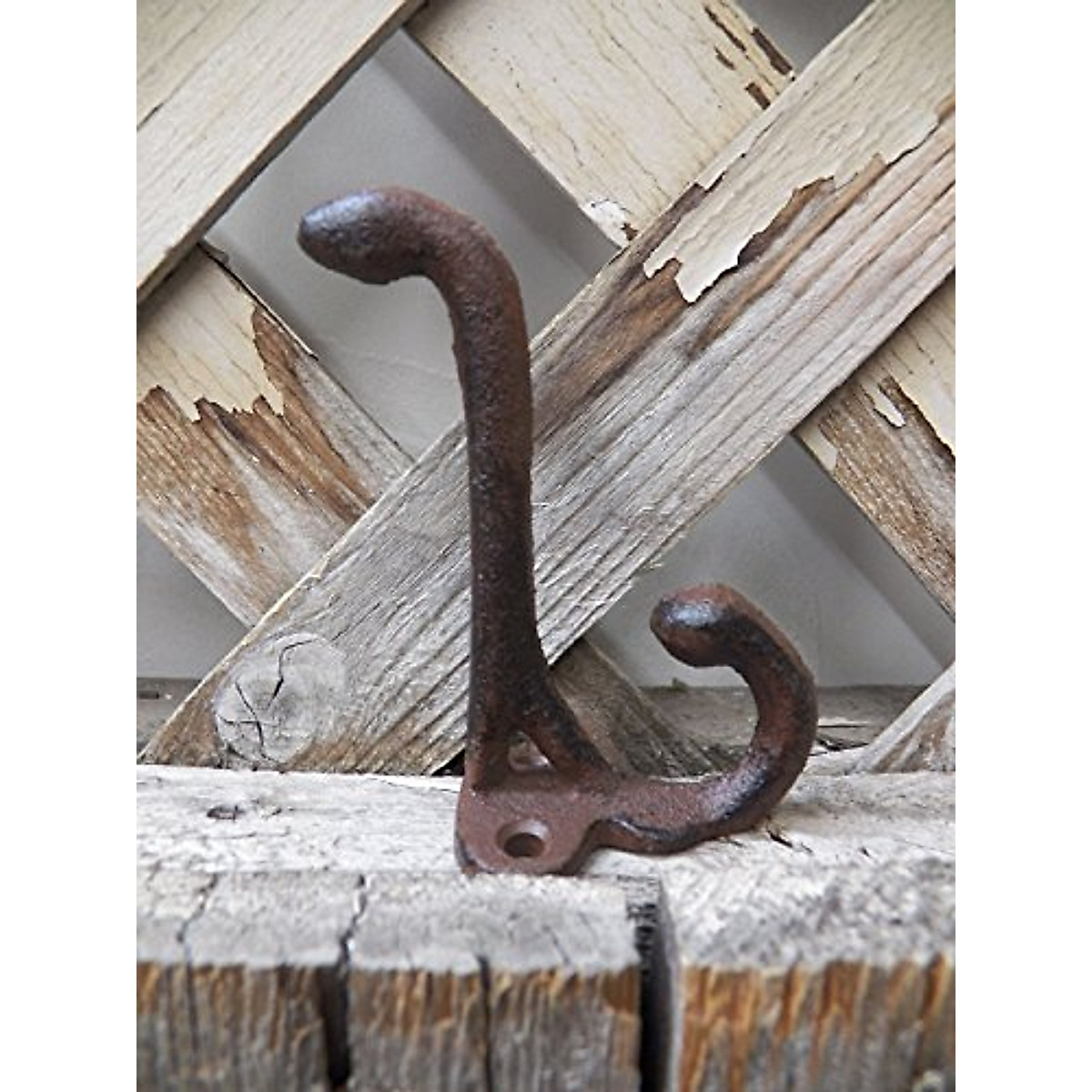 Coat Hat Hooks Cast Iron Lot Set of 12 Double Hook 3.25" Antique Vintage Style