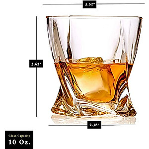 Whiskey Glasses set of 6 Crystal Old Fashioned Rock Glass Scotch Bourbon and Spirits 10 Ounce Liqueur Tumbler Thick Weighted