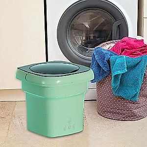 Portable Foldable Washing Machine, Compact Small Washer Lightweight 36W Mini Clothes Washer for Laundry Travel Apartment Sock Baby Clothes, green