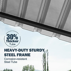 EROMMY 12x20 FT Metal Carport, 12' x 20' x 8.6' Heavy Duty Carport Canopy with Galvanized Metal Roof and Frame for Pickup, Boat, Car and Tractors