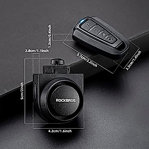 ROCKBROS 115dB Bike Alarm Wireless Vibration Motion Sensor Waterproof Motorcycle Alarm with Remote
