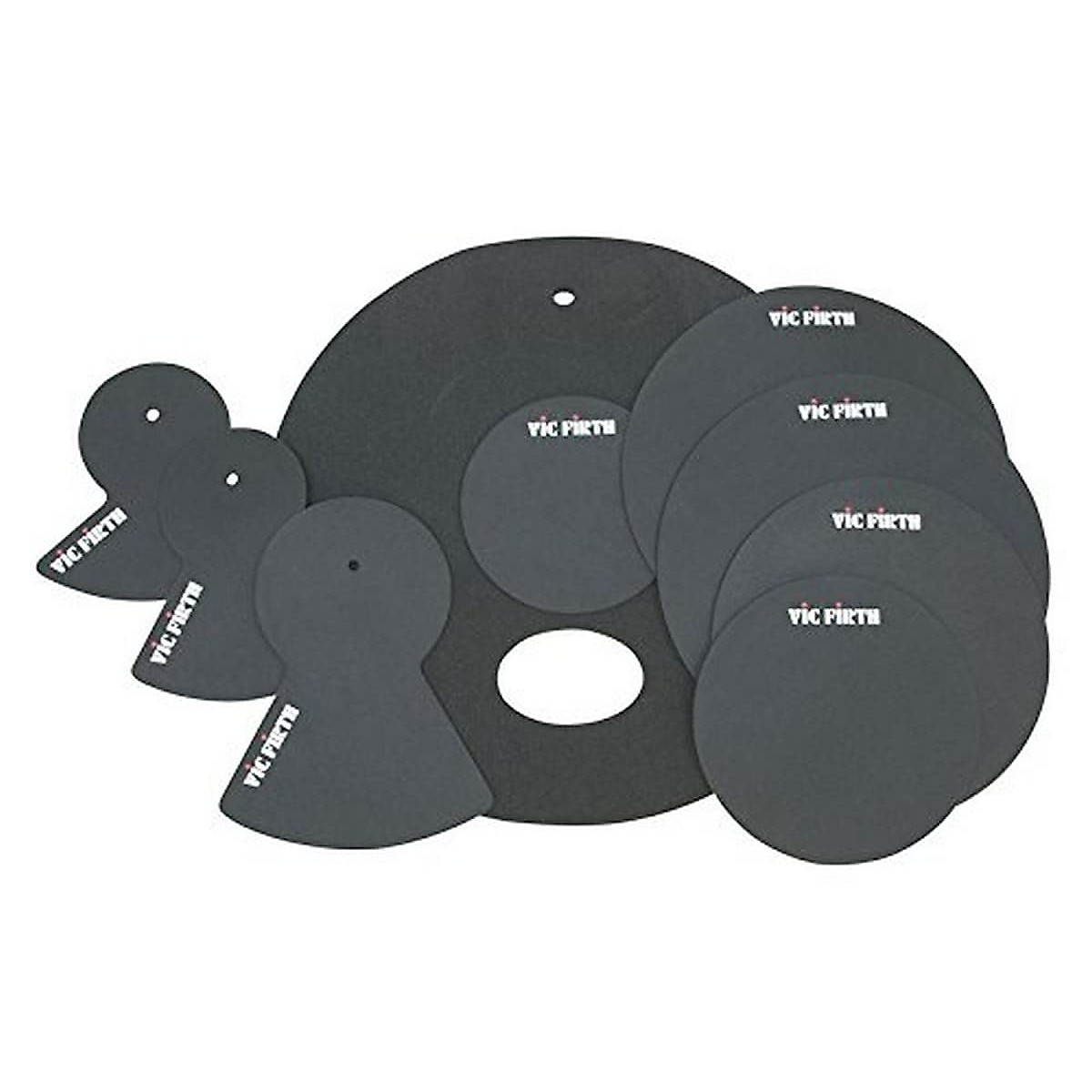 Vic Firth Drum Mute Prepack with Mutes Sized 12, 13, 14, 16, 22", Hi-Hat & 2 Cymbal Mutes
