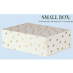 Kate Spade New York Decorative Storage Boxes with Lids, 3 Pack Sturdy Organizer Storage Bins, Includes Small Medium Large Pink Nesting Boxes with Magnetic Closure, Gold Dot with Script