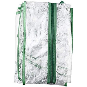 UWIOFF 4-Tier Greenhouse Replacement Cover Clear PVC Greenhouse Replacement Cover with Roll-Up Zipper Door - 27" L x 19" W x 61" H (Cover ONLY)