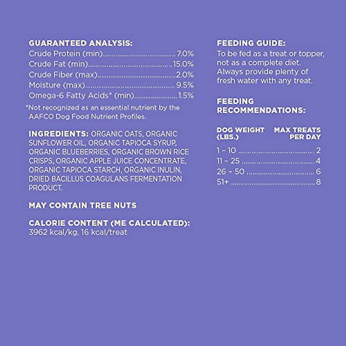 Amazon Brand - Wag Expedition Human Grade Organic Granola Bites Dog Treats, Non-GMO, Gluten Free, Oat & Blueberry, 10oz