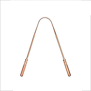 White Leaf 100% Pure Copper Tongue Scraper for Adults -Natural Copper Tongue Scraper for Adults Tongue Cleaner with Firm Grip & Travel Case -Tongue Scraper for Dental Health and Fresh Breath