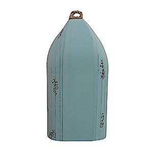 Contemporary Home Living 34.25" Teal Blue Handcrafted Canoe Shelf with Rope