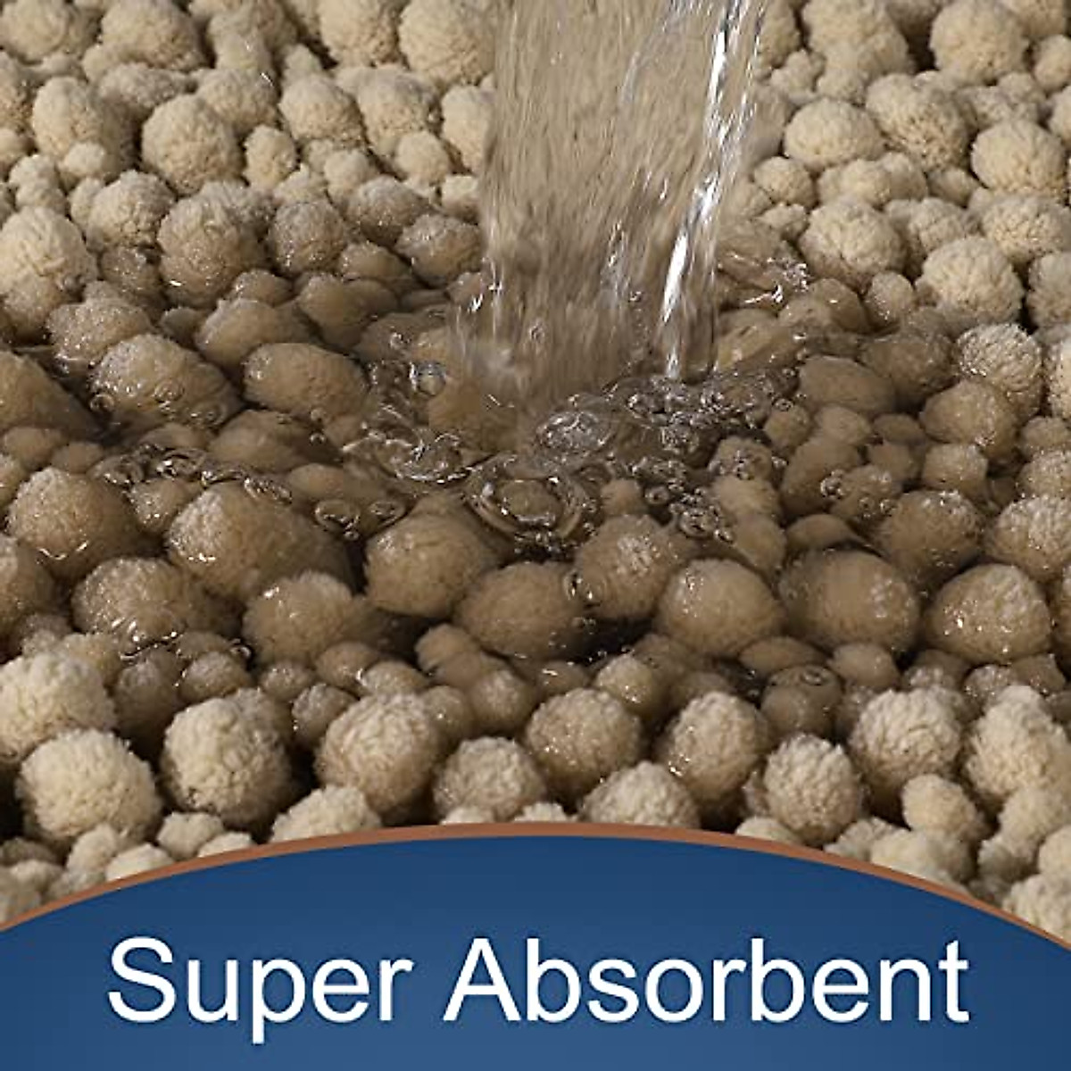 Yimobra Original Luxury Shaggy Bath Mat, 44.1 X 24 Inches, Super Absorbent Water, Non-Slip, Machine-Washable, Soft and Cozy, Thick Modern for Bathroom Bedroom, Camel