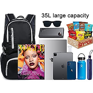 Packable Lightweight Hiking Backpack,Oliomp-35L Waterproof Foldable Travel Backpack Suitable for men and women camping outdoor hiking and cycling.(black)