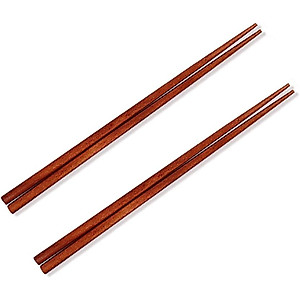 Ecloud Shop Wooden Chopsticks Spoon Set Korean Dinnerware Reusable Long Handle Spoons Chopsticks for Home Kitchen Restaurant (4 Sets)