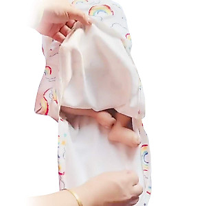 Baby Swaddle Wrap Newborn Cotton Blanket Rainbow Infant Sleeping Sack Set Include Sleeping Bag Crib Wrap+Hat+Gloves+Burp Cloth
