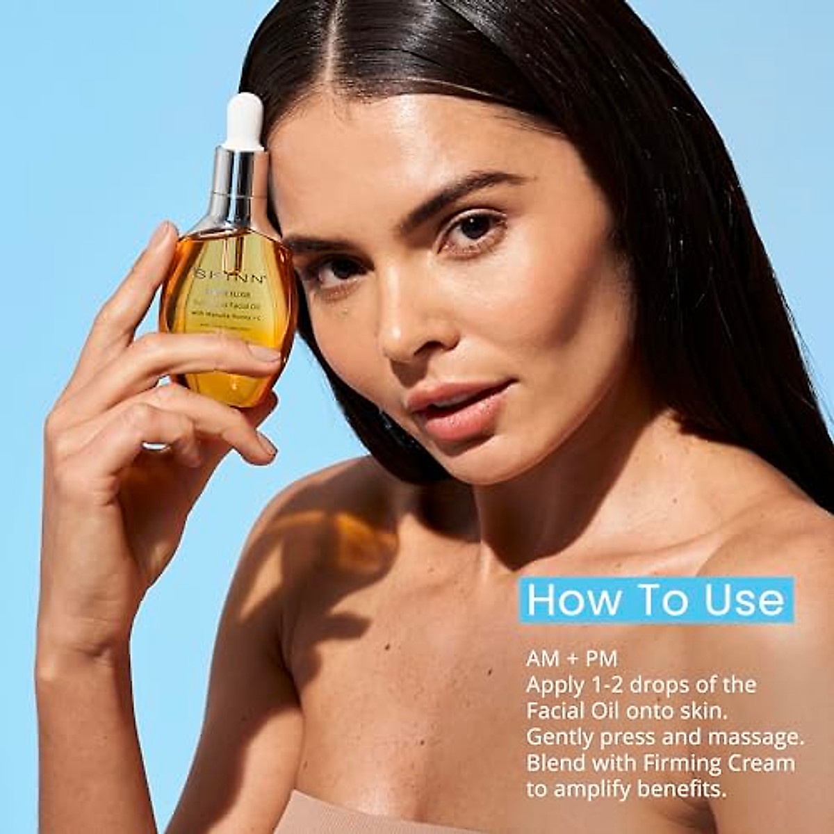 SKINN Luminous Facial Oil and Face Firming Cream Set - Anti-Aging Skin Care Duo to Reduce Fine Lines, Wrinkles & Strengthen Skins Barrier with Vitamin C & Manuka Honey