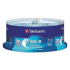 Verbatim BD-R 25GB 16X Disc Spindle, Box of 25