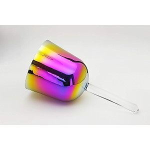 Colorful Crystal Singing Bowl With Handle Note B 4th Octave 5"