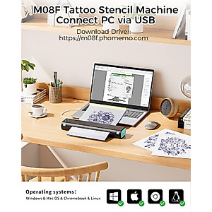 Phomemo M08F Wireless Tattoo Transfer Stencil Printer & M08F Case, Tattoo Transfer Thermal Copier Machine with 10pcs Free Transfer Paper, Tattoo Printer Kit for Tattoo Artists