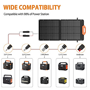 GRECELL 100W Solar Panel for Power Station Generator, 21.5V Portable Foldable Solar Panel with Fast Charger and Adjustable Kickstand Solar Cell Charger for Outdoor Camping RV Van Travel