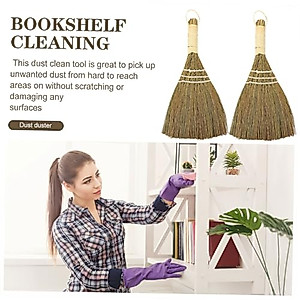 Cabilock 3pcs Kitchen Cleaning Broom Mini Broom Straw Broomstick Desk Dust Broom Miniature Desk Cleaner Short Asian Broom Dusting Table Whisk Brooms Household Brooms Desk Duster Miscanthus