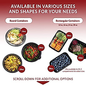 Reli. Meal Prep Containers, 32 oz. | 45 Pack | 2 Compartment Food Container w/Lids | Microwavable Food Storage Containers/To Go | Black Reusable Bento Box/Lunch Box Containers for Food/Meal Prep