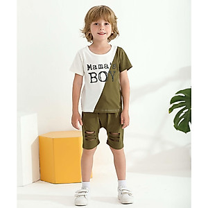 18 24 Months Boy Clothes Toddler Baby Boy Outfits Summer Clothes Set Cute Mamas Boy T-Shirt Cotton Bermuda Shorts Baby Boy Clothes 18-24 Months