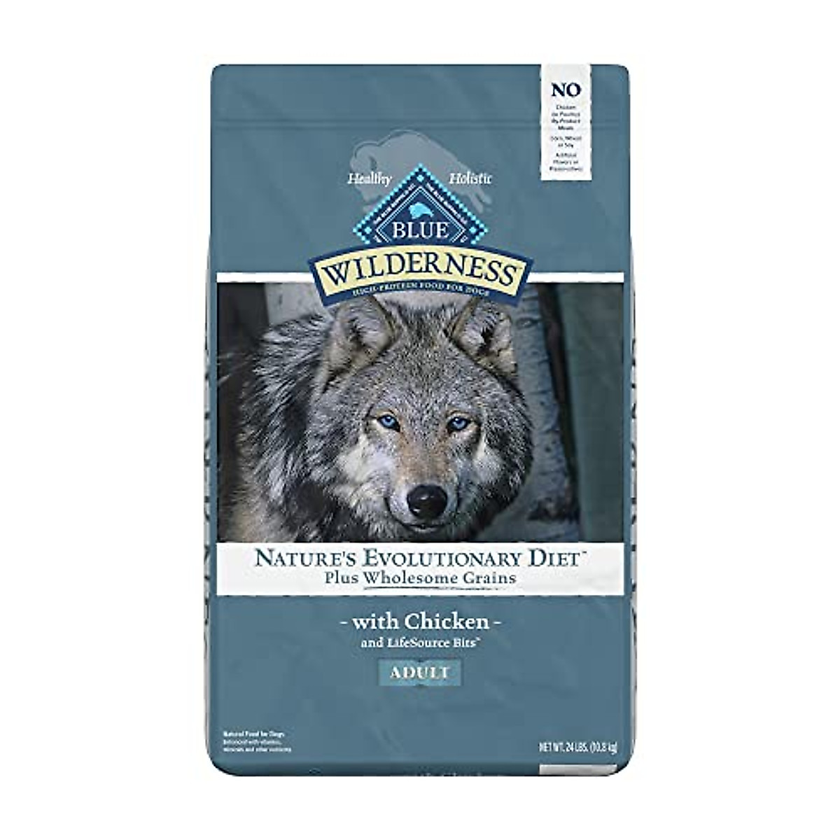 Blue Buffalo Wilderness High Protein Natural Adult Dry Dog Food Plus Wholesome Grains, Chicken 24-lb
