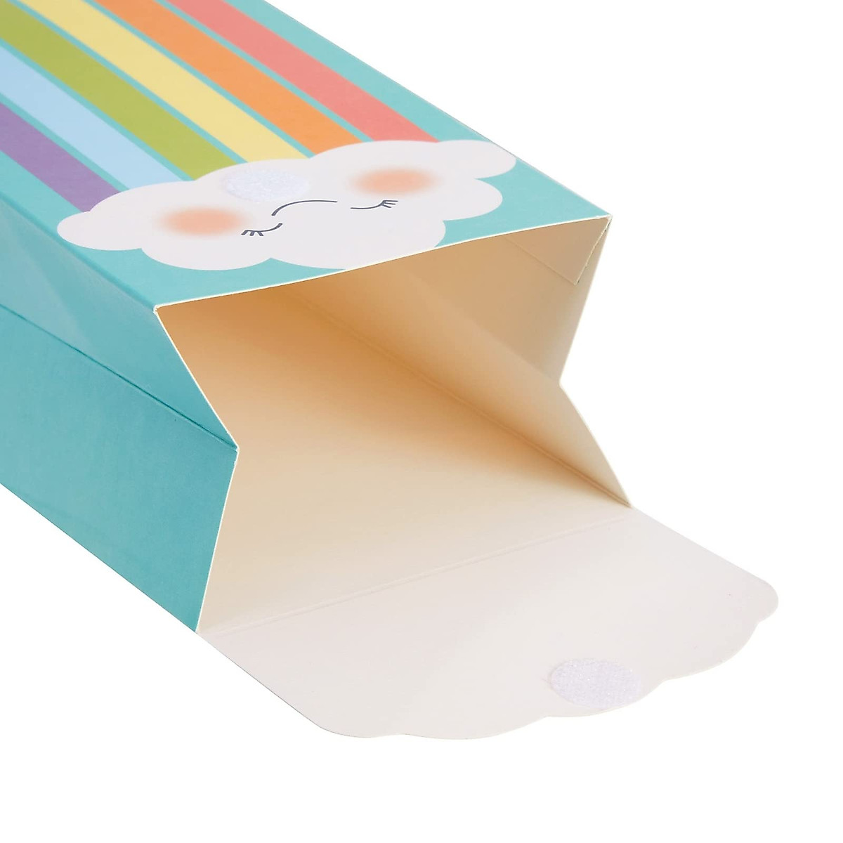 BLUE PANDA 24 Pack Rainbow Treat Bags with Stickers for Rainbow Themed Birthday Party, Baby Shower Decorations (6.5 x 3.75 x 2.6 In)