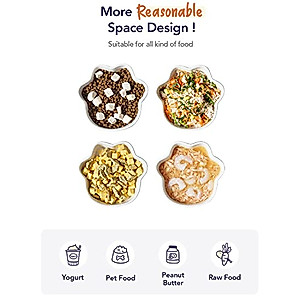 LE TAUCI Cat Food Bowl Ceramic, 8 Oz Small Shallow Cat Food Dishes for Indoor Cats, Cat Water Bowl, Relief Whisker Fatigue Cat Bowls, Cute Paw Shaped Kitten Bowls, Cat Plates, Small Animal Food Bowl