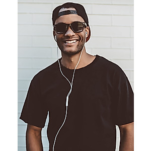 MAS CARNEY WI7 Wired Earphones in Black - in-Ear Earbuds with 3.5mm Jack and Microphone, Compatible with MP3/MP4 Players, iPods, Huawei, Samsung Galaxy S7/S8/S9 Earphones