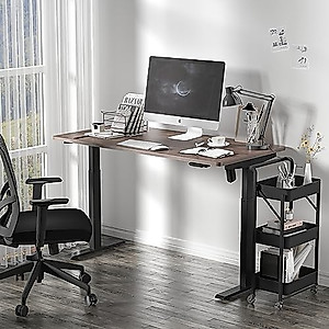 ALFA FURNISHING Height Adjustable Standing Desk, 60” x 30” inches Electric Standing Desk with Whole Piece Desk Board, 2 Pre-Set Memory Button Sit Stand Desk for Home Office Workstation